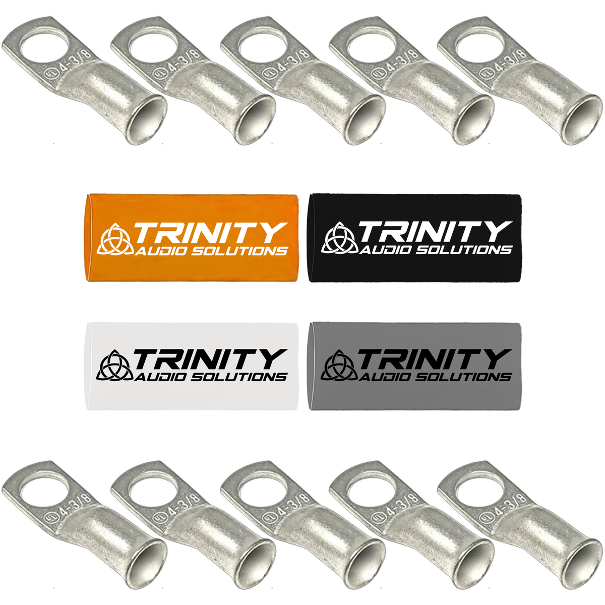 Trinity Audio Solutions 20-Pack 4 AWG Ring Terminals Silver Tinned 100